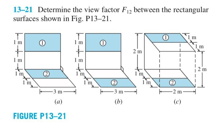 Solved 13-21 Determine the view factor F12 between the | Chegg.com