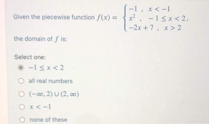 Solved Given the piecewise function | Chegg.com