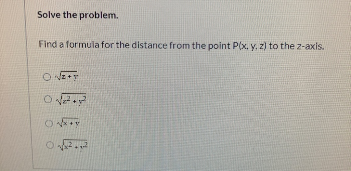 Solved Solve the problem. Find a formula for the distance | Chegg.com