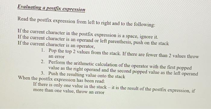 Solved CMSC 204 Assignment #2 Notation I Infix notation is | Chegg.com