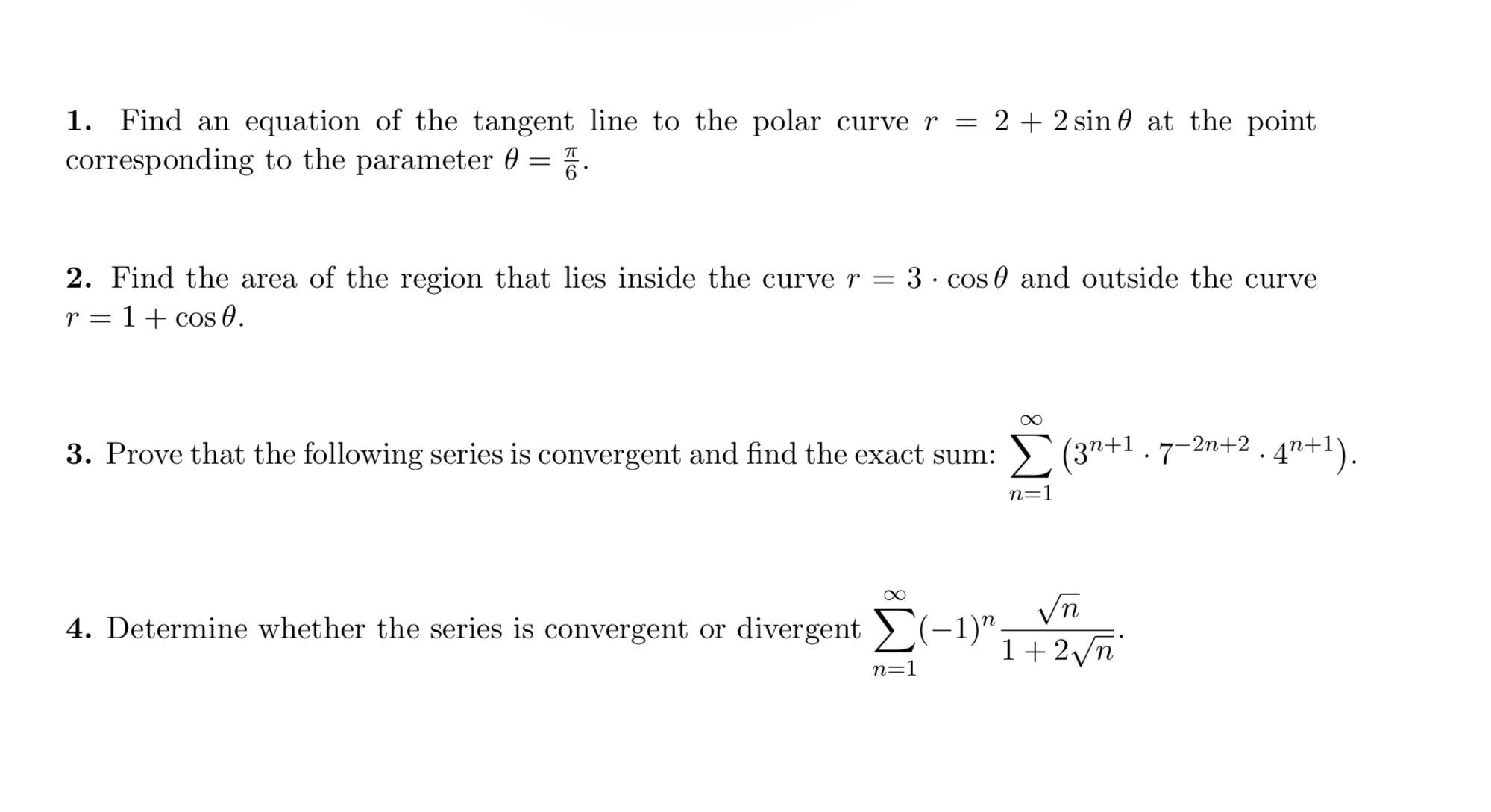 Solved Find an equation of the tangent line to the polar | Chegg.com
