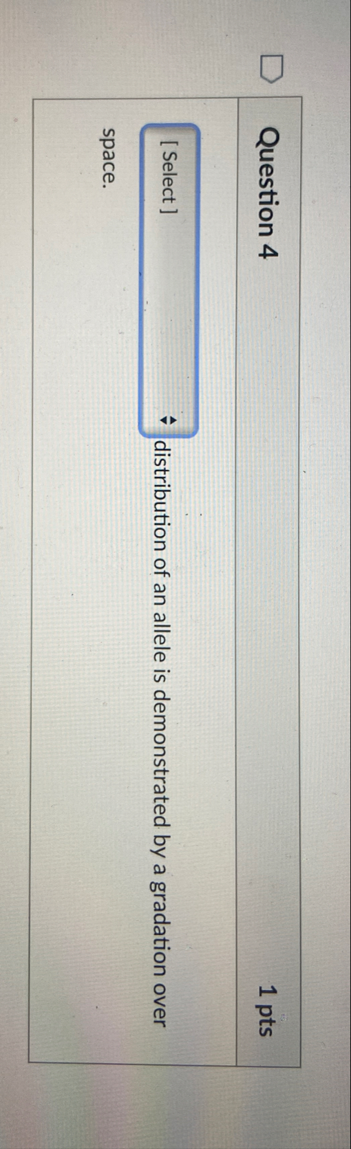 Solved Question 41 ﻿pts ﻿distribution of an allele is | Chegg.com