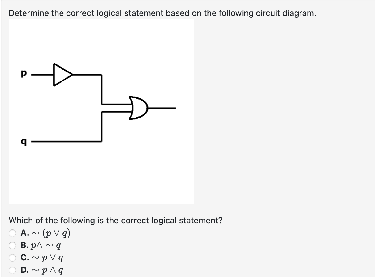 Solved Determine the correct logical ﻿statement based on | Chegg.com