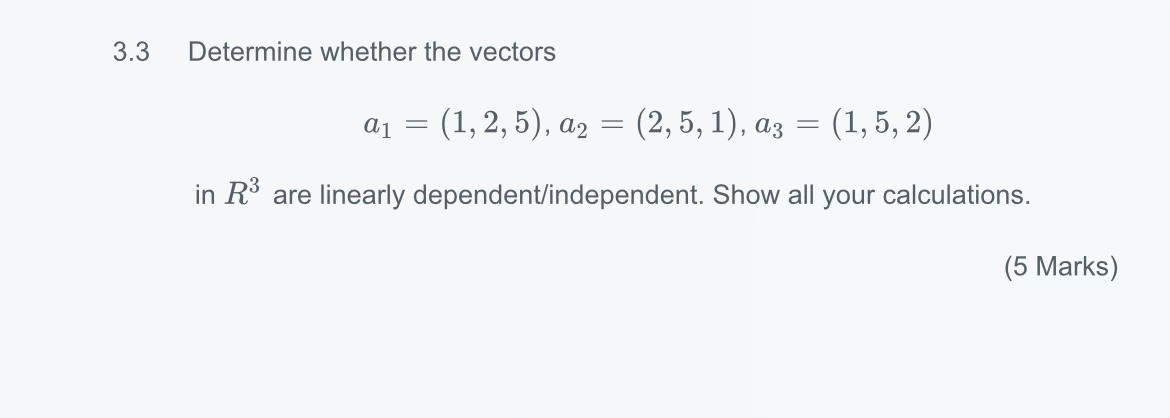 Solved 3.3 ﻿Determine whether the | Chegg.com