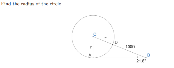 Solved Find the radius of the circle. | Chegg.com