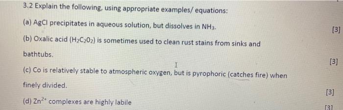 Solved 3.2 Explain the following, using appropriate | Chegg.com