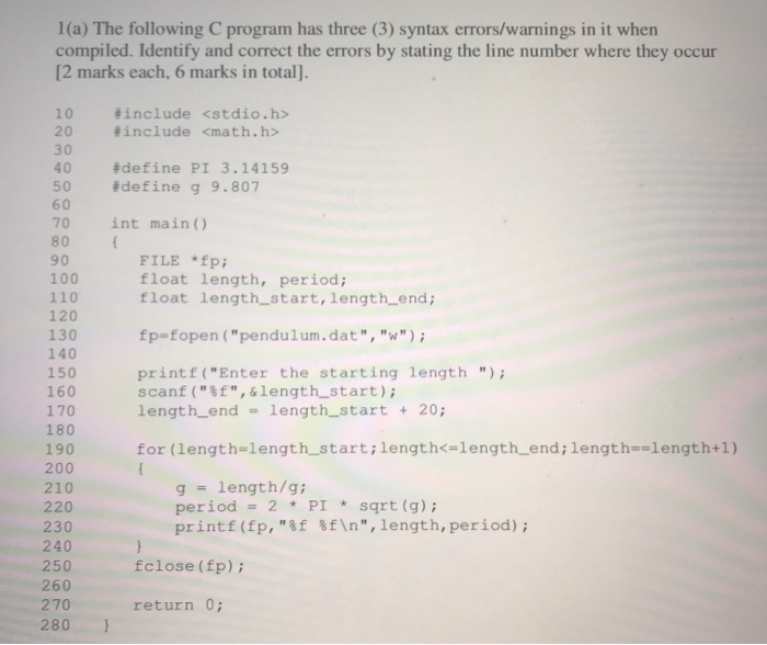Solved Question 1- Fundamentals (20 marks) 1(a) The | Chegg.com
