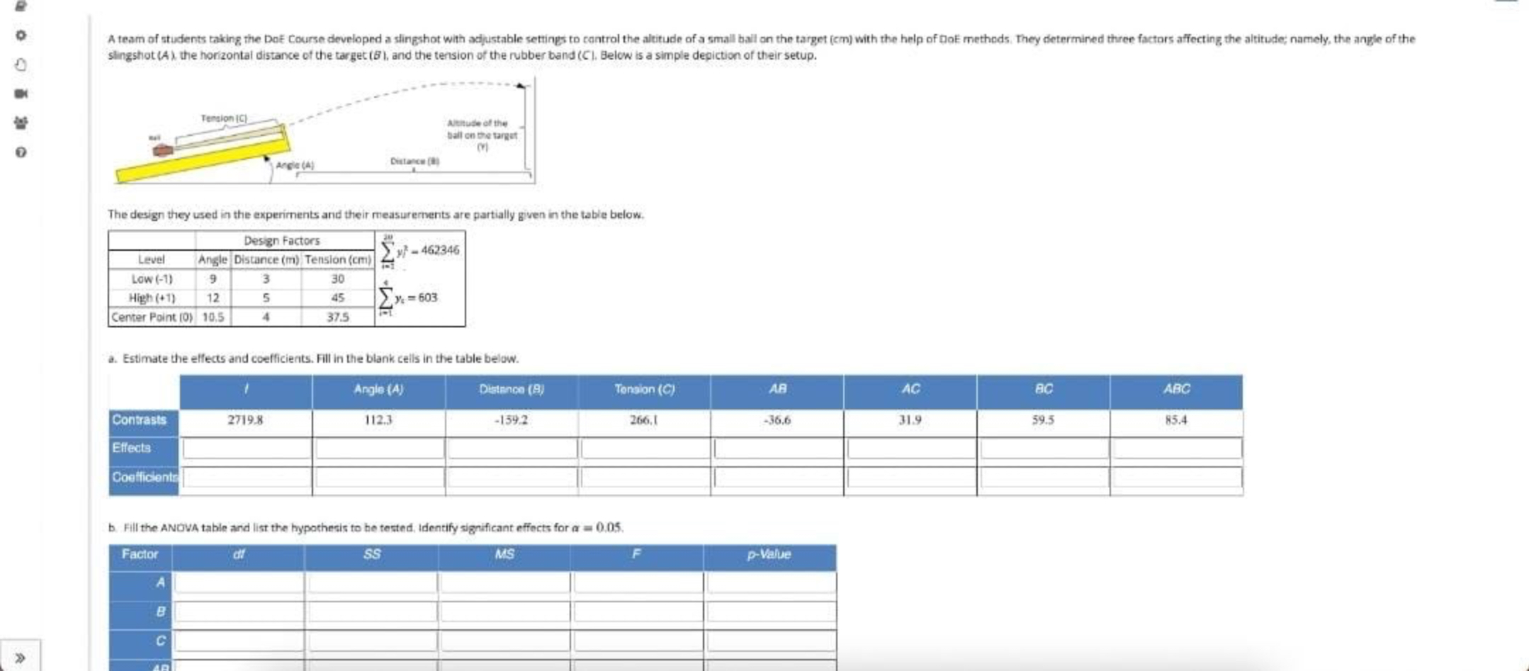 Solved slingshot (A) ﻿the horizontal distance of the | Chegg.com