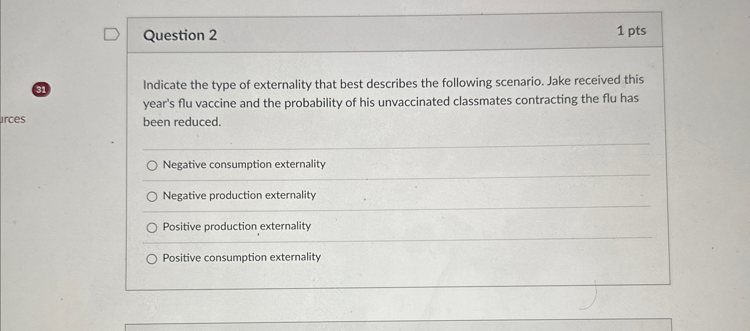 Solved Question 21pts31Indicate the type of externality that | Chegg.com
