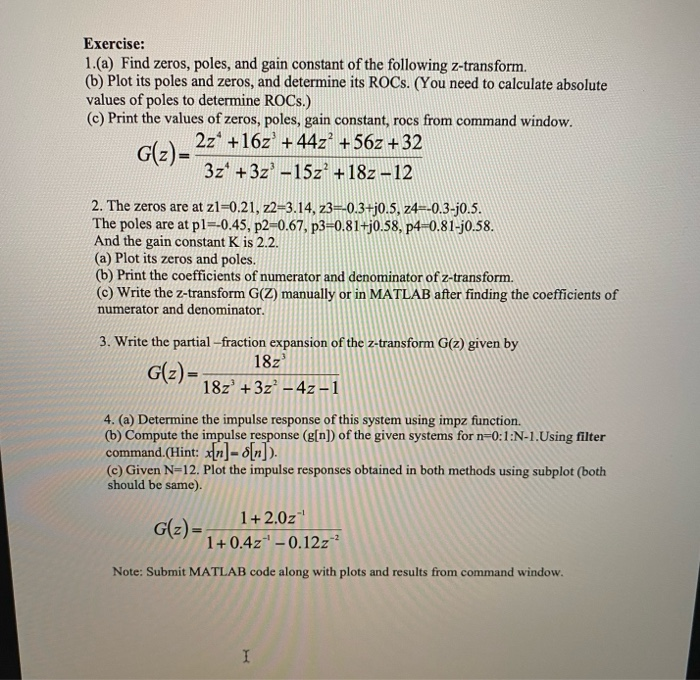 Solved Z-TRANSFORM Objective: In the case of LTI discrete | Chegg.com