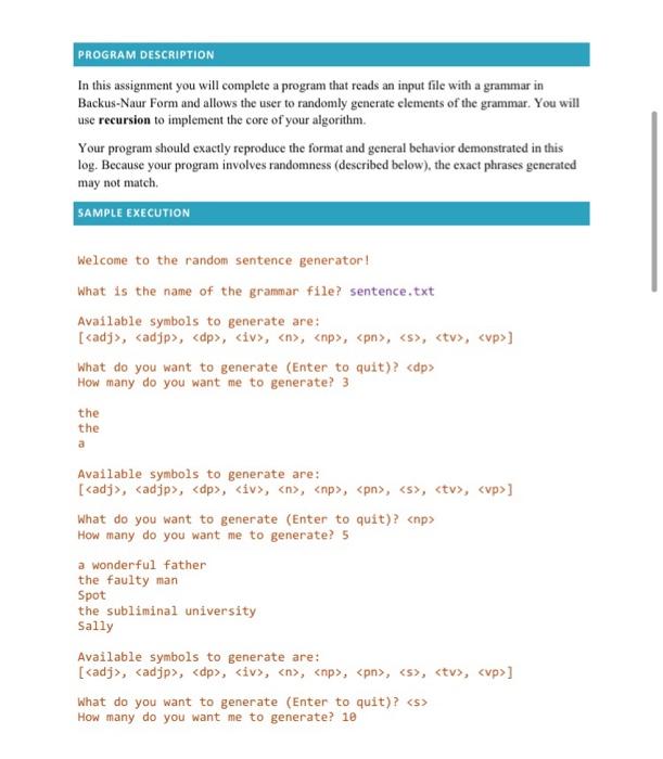 Solved CS145 - PROGRAMMING ASSIGNMENT GRAMMER SOLVER | Chegg.com