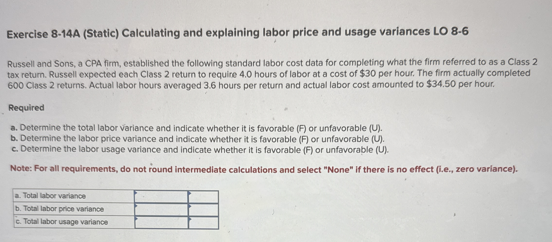 Solved Exercise 8-14A (Static) ﻿Calculating and explaining | Chegg.com