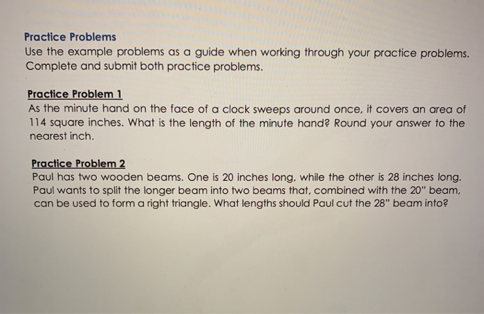 Solved Practice Problems Use the example problems as a guide | Chegg.com