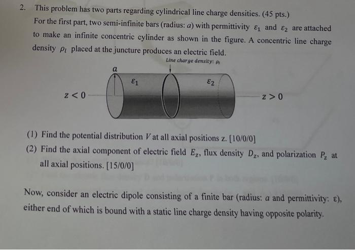 Solved 2. This problem has two parts regarding cylindrical | Chegg.com