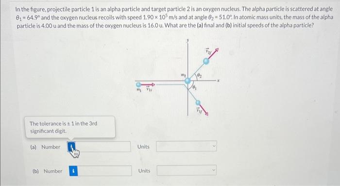 Solved In the figure, projectile particle 1 is an alpha | Chegg.com