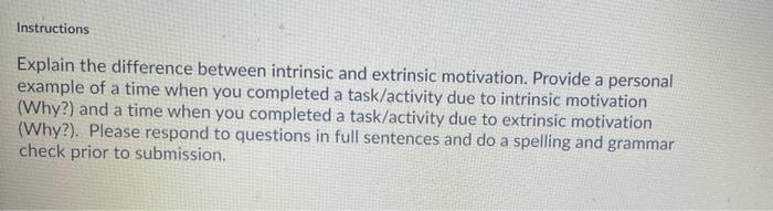 Solved Instructions Explain the difference between intrinsic | Chegg.com