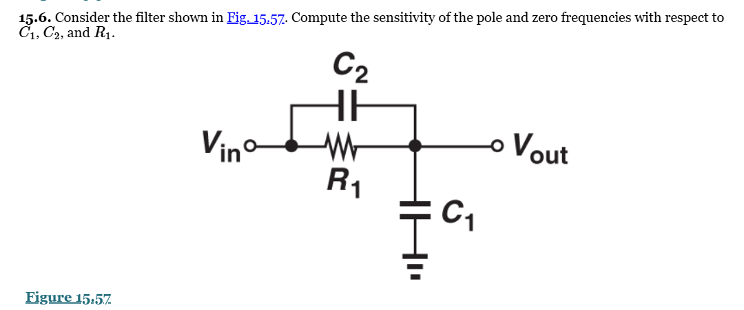 Solved 15.6. ﻿Consider the filter shown in ﻿Fig.15.57. | Chegg.com