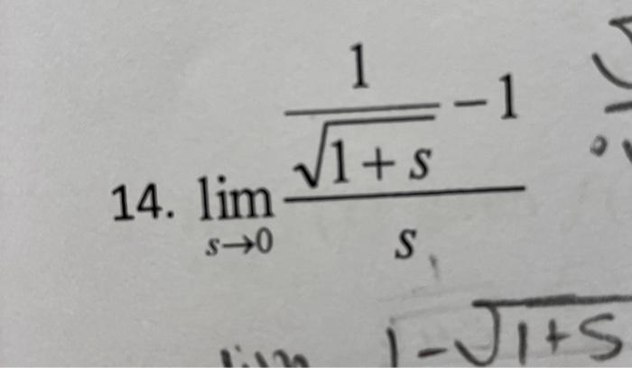 Solved lims→0s1+s1−1 | Chegg.com