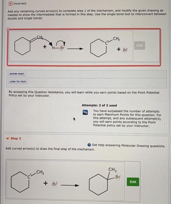 Solved x Incorrect Add any remaining curved arrow(s) to | Chegg.com Solved x Incorrect Add any remaining curved arrow(s) to | Chegg.com