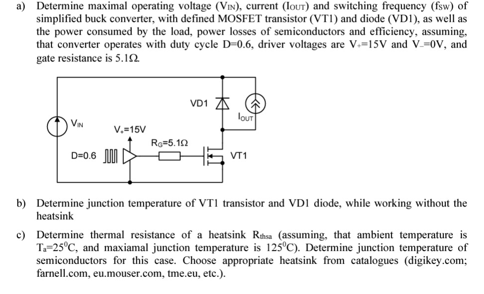 a) ﻿Determine maximal operating voltage (VIN), | Chegg.com