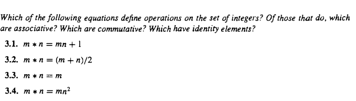 Solved Which of the following equations define operations on | Chegg.com