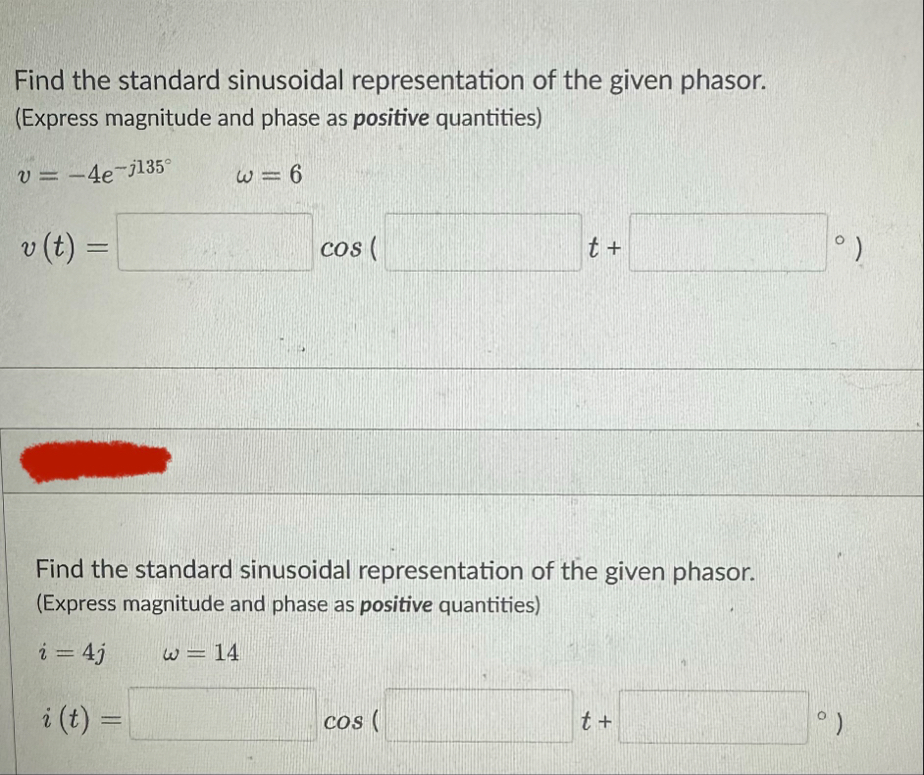 Solved Find the standard sinusoidal representation of the | Chegg.com