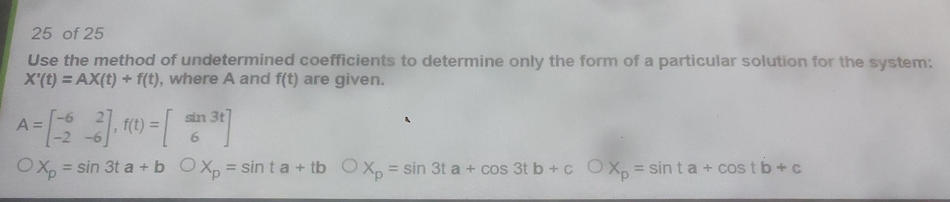 Solved Use the method of undetermined coefficients to | Chegg.com