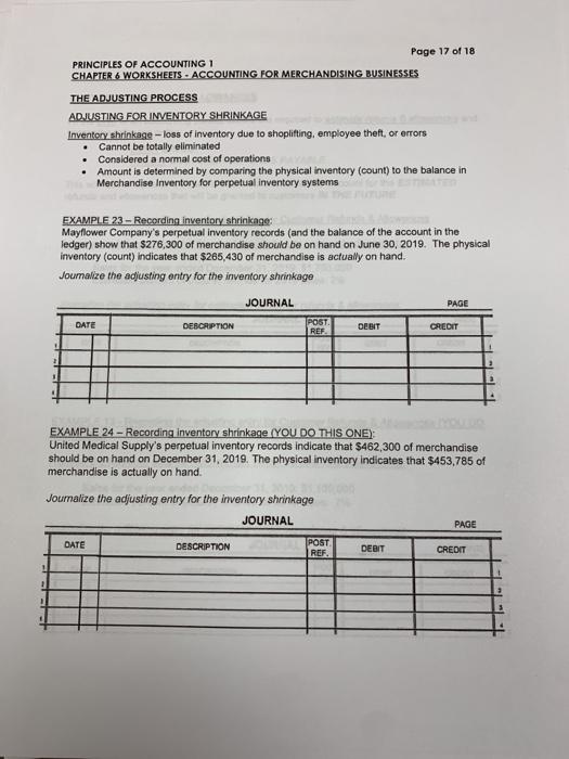 Solved Page 11 of 18 PRINCIPLES OF ACCOUNTING 1 CHAPTER 6 | Chegg.com