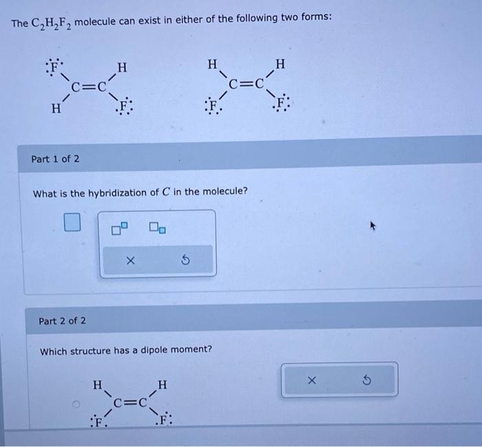 Solved The C_H_F2 molecule can exist in either of the | Chegg.com