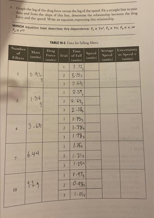 1 From Your Results From Part 1 Calculate The Speed