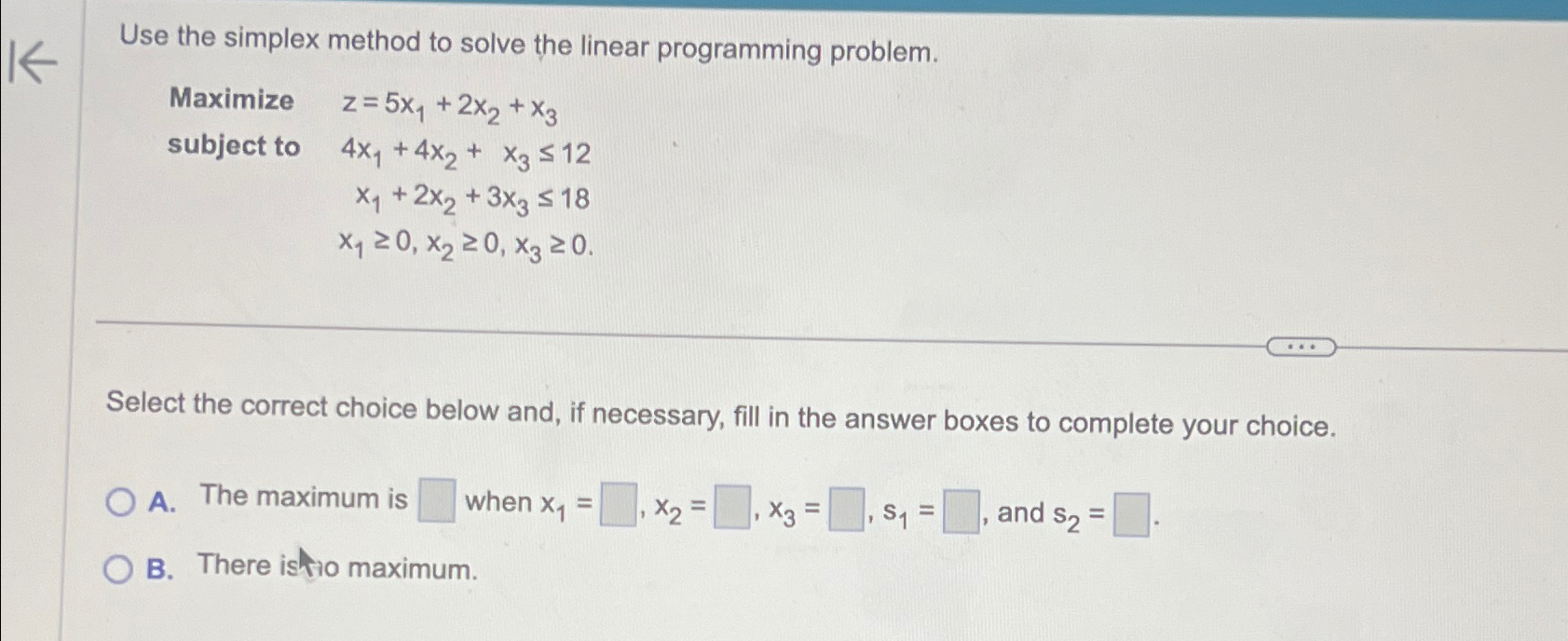 Use the simplex method to solve the linear | Chegg.com