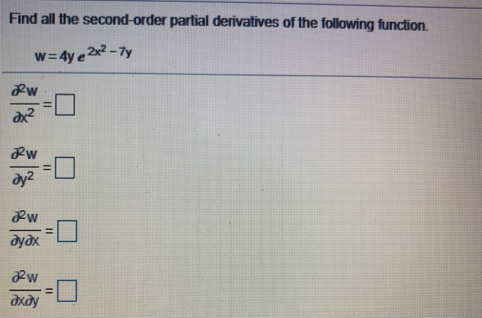 Solved Find all the second-order partial derivatives of the | Chegg.com