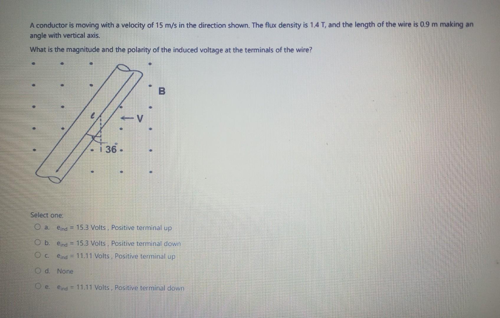 [solved] A Conductor Is Moving With A Velocity Of 15m