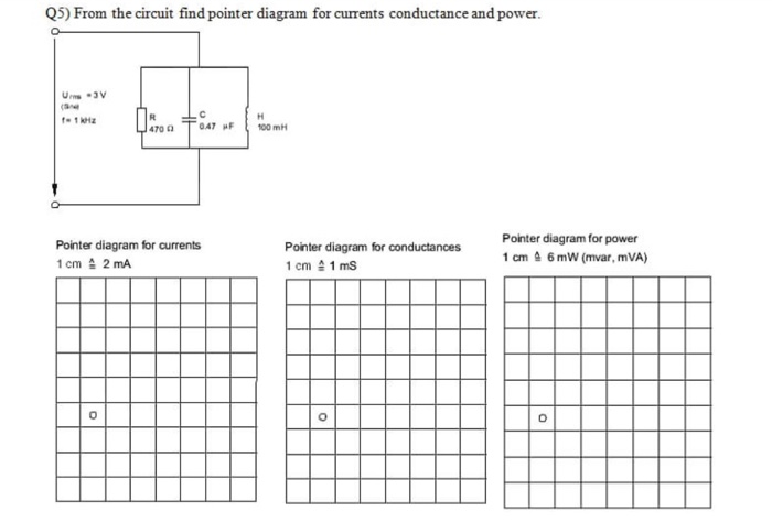 Solved (3) From the circuit find pointer diagram for | Chegg.com