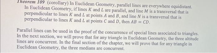 Solved [10] Prove Theorem 109 ((corollary) In Euclidean | Chegg.com