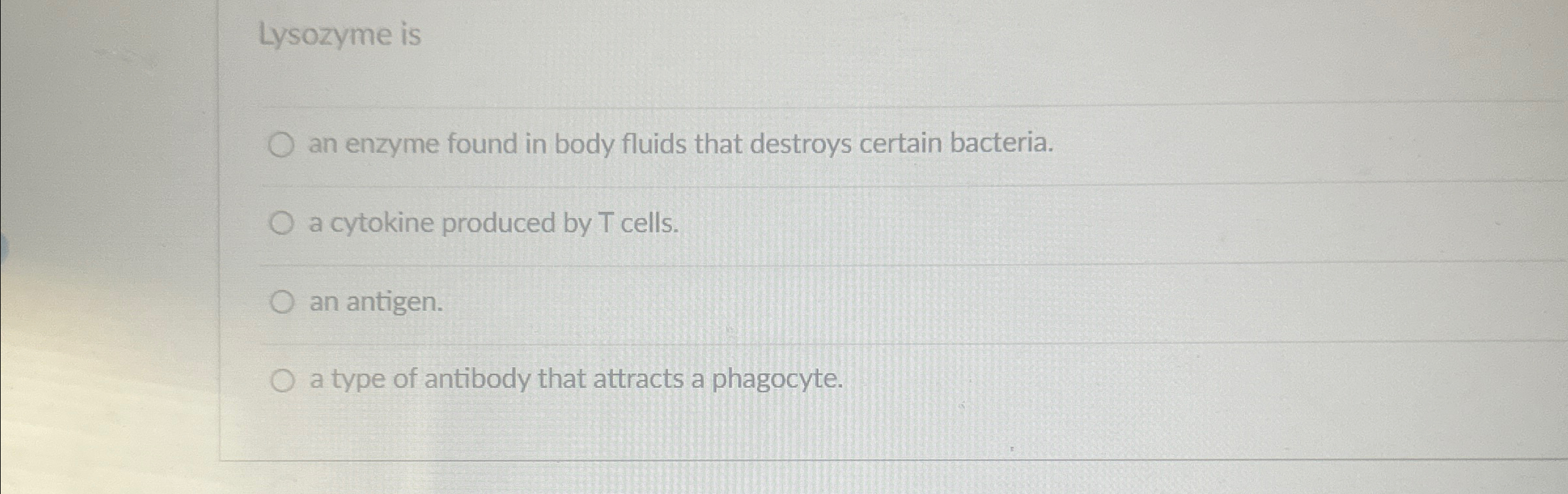 Solved Lysozyme isan enzyme found in body fluids that | Chegg.com