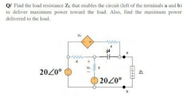 Solved Q/ Find the load resistance that enables the circuit | Chegg.com