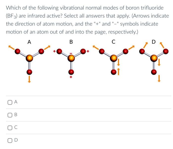 Solved Which of the following vibrational normal modes of | Chegg.com