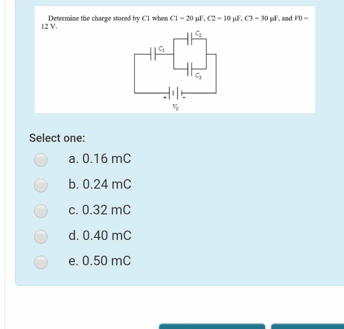 Solved Determine the charge stored by Ci when C1 = 20 uF. C2 | Chegg.com