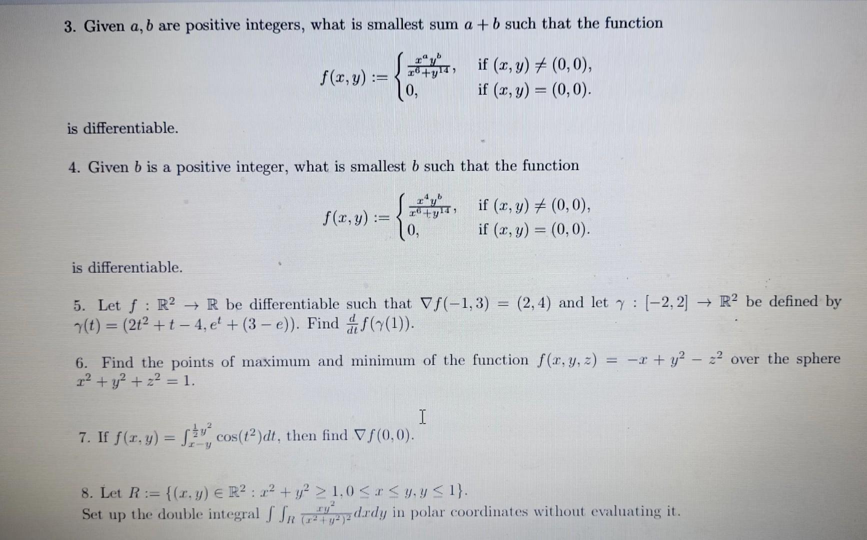Solved 3. Given a,b are positive integers, what is smallest | Chegg.com