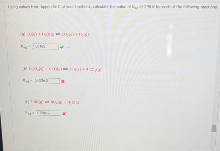 Solved Using values from Appendix C of your textbook, | Chegg.com