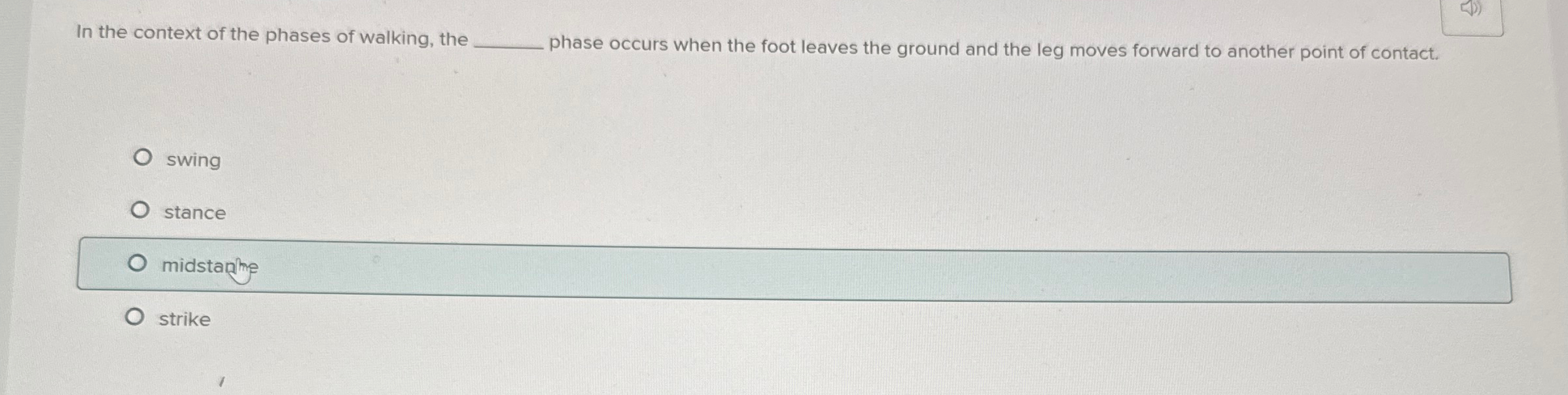 Solved In the context of the phases of walking, the ﻿phase | Chegg.com