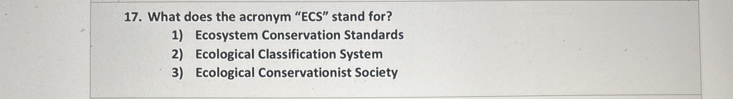Solved What does the acronym "ECS" stand for?Ecosystem | Chegg.com