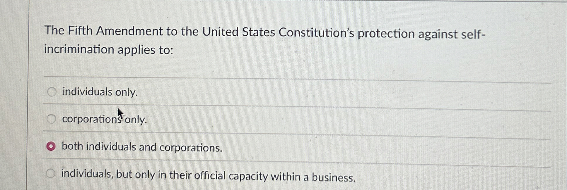 Solved The Fifth Amendment to the United States | Chegg.com