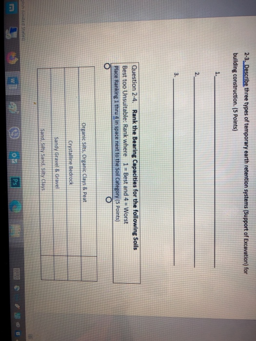 Solved 2-3. Describe three types of temporary earth | Chegg.com