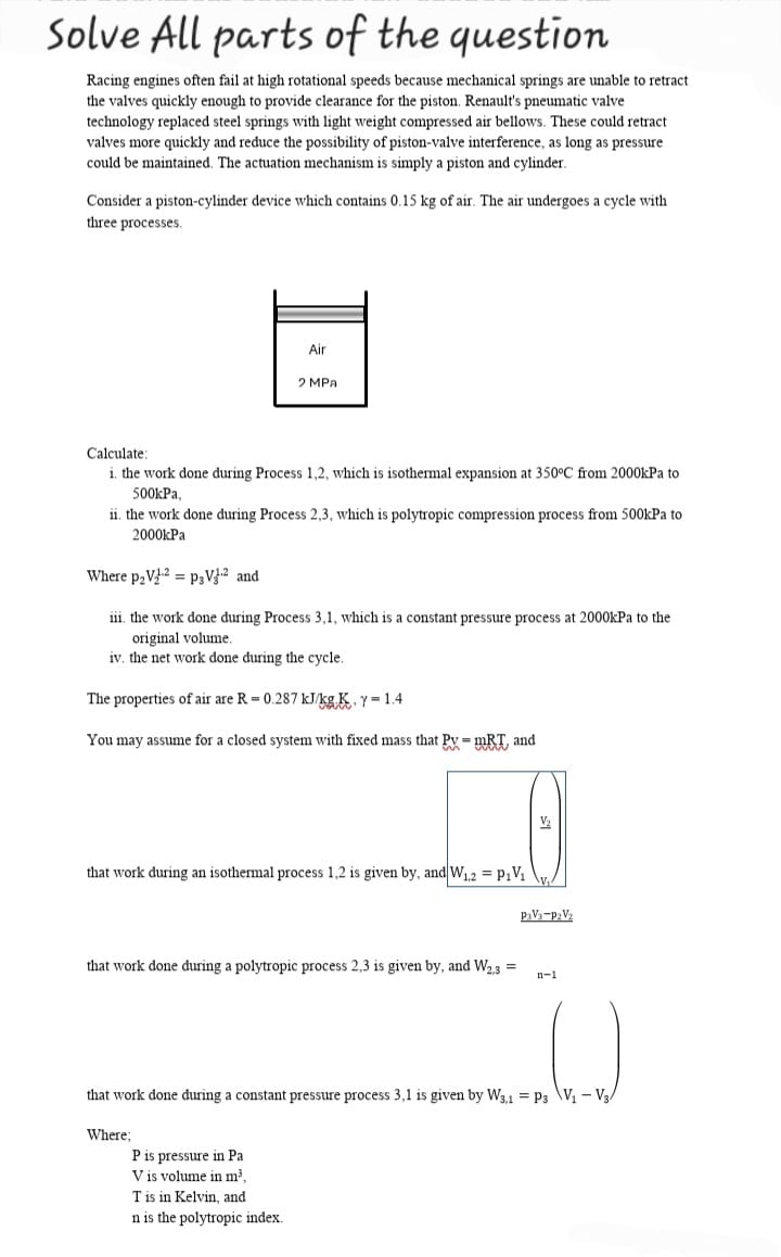 Solved Solve All parts of the questionRacing engines often | Chegg.com