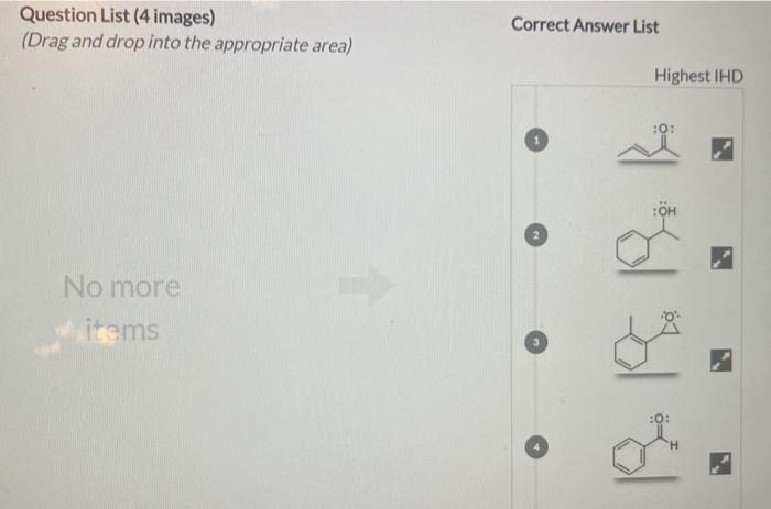 Solved 13 Question (1 point) Place the compounds in order | Chegg.com