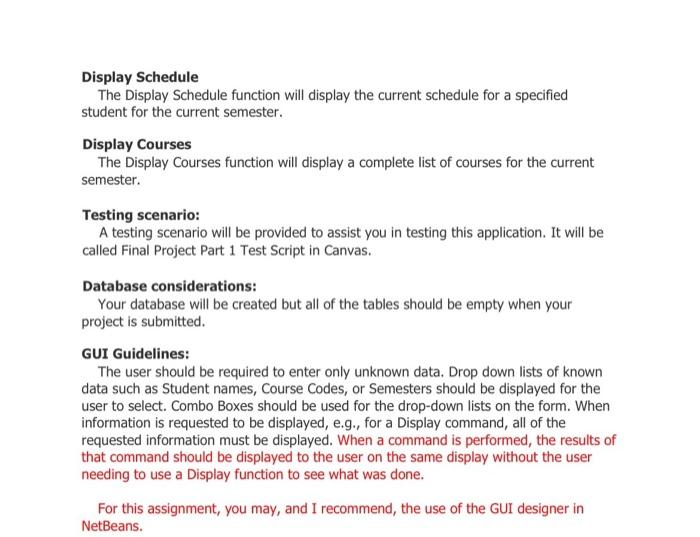 Solved Course Scheduler Final Project Part 1 You have been | Chegg.com