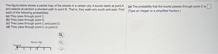 Solved The figure below shows a partial map of the streets | Chegg.com