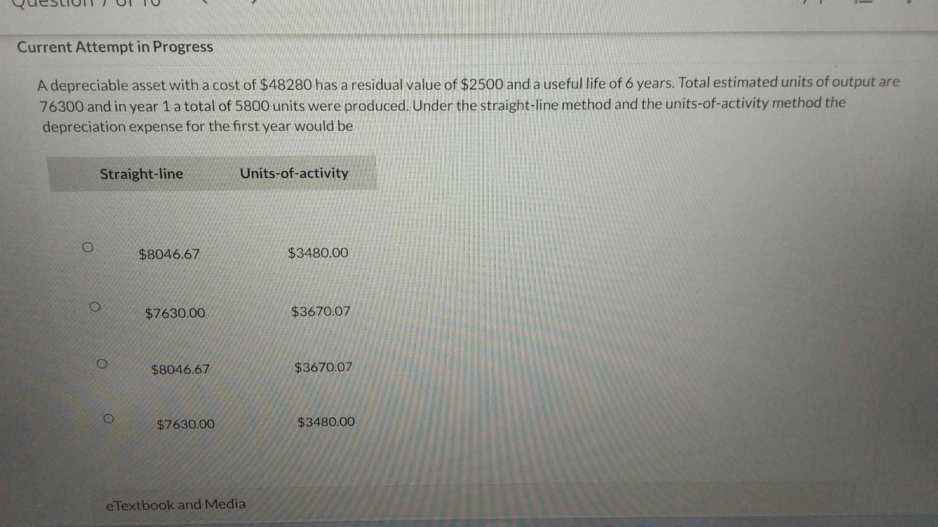 Solved A depreciable asset with a cost of $48280 has a | Chegg.com